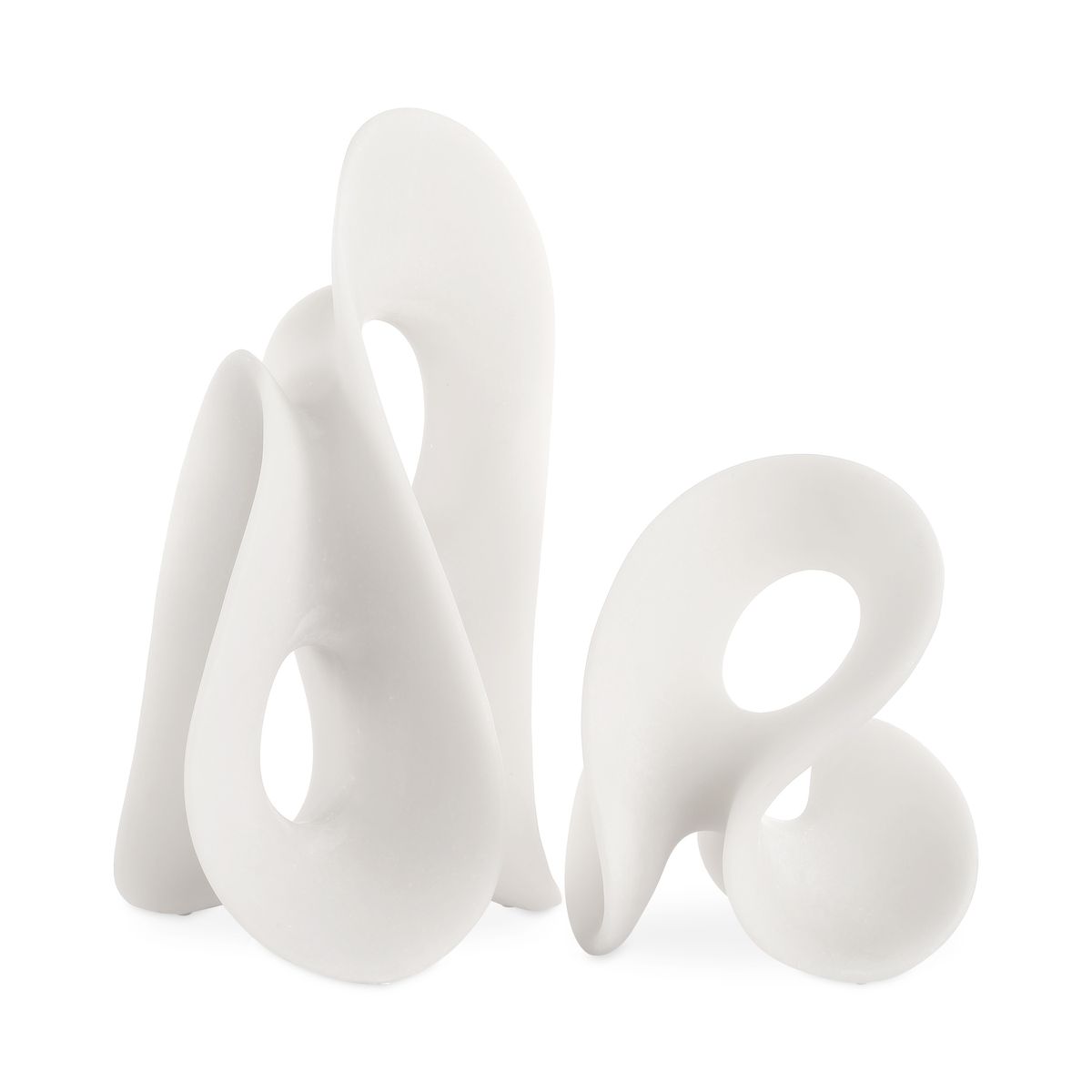Contour Forms Sculptures – Organic White Modern Art Objects